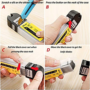 HEIKIO 18mm Snap-off Blades, 50-Pack, Quality Black Carbon Steel Made, Sharp and Durable, Heavy-duty Replacement Blade for 18mm Box Cutter and Utility Knife