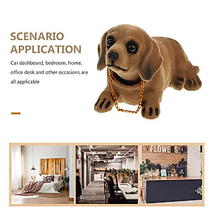 Nodding Heads Car Dog Shaking Head Dog Figurine Desktop Swing Dog Statue Bobbleheads Puppy Car Dashboard Dachshund for Home Office Car Decorations Bonsai Decor