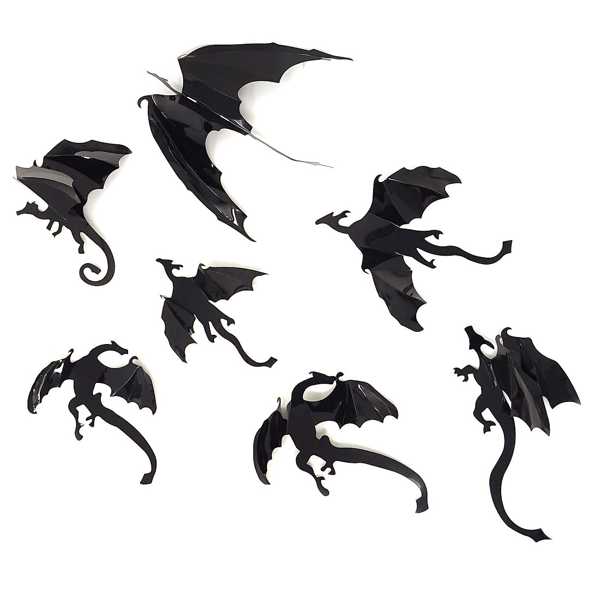Honbay PVC 3D Dragon Decorative Wall Decals Wall Stickers for Home Wall Decoration
