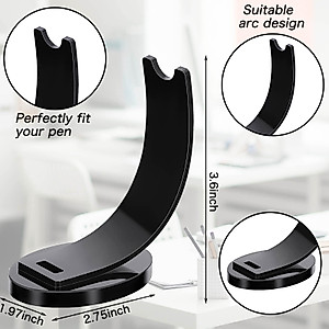 2 Pieces Acrylic Pen Holder Display Stand Pencil Display Holder Fountain Pen Ballpoint Pen Display Rack Desk Pencil Wand Holder Showcase, Paintbrush Drying Rack for Home Office School (Black)