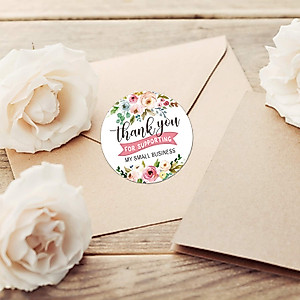 500 Thank You for Supporting My Business Label, Thank You for Your Business Stickers, 1.4inch Thank You for Your Order Stickers for Bakeries, Handmade Goods & Small Business Owners.