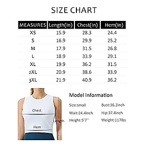 THE GYM PEOPLE Women's Workout Crop Tops Sleeveless Yoga Running Shirts Athletic Tank Top No Padding White