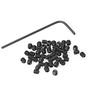 PSCCO 50PCS Stainless Steel 4-40 x 1/8" Cup Point Socket Set Screws with 1.27mm Hex Key Wrench