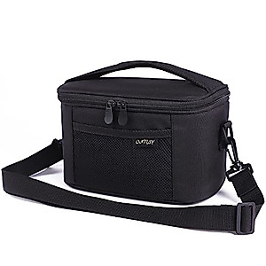 ONTESY Small Lunch Bag for Men Women, Super Thermal Insulated Lunch Cooler Box Reusable Lunch Pail with Adjustable Shoulder Strap for Work School Picnic ( Black )