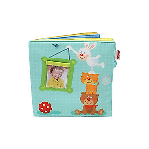 HABA My First Photo Album - Soft Fabric Baby Book, Baby Album Fits (8) 4"x6" Photos, Sensory Toys for Babies, Baby Books 12-18 Months & Up