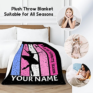 Personalized Dance Gifts, Dance Blanket for Girls Dancers, Ballerina Gifts, Custom Gifts for Her&Teacher, Flannel Throw Blankets for Couch Sofa, 40"x50" Soft Cozy Girls Blankets for Outdoor Travel