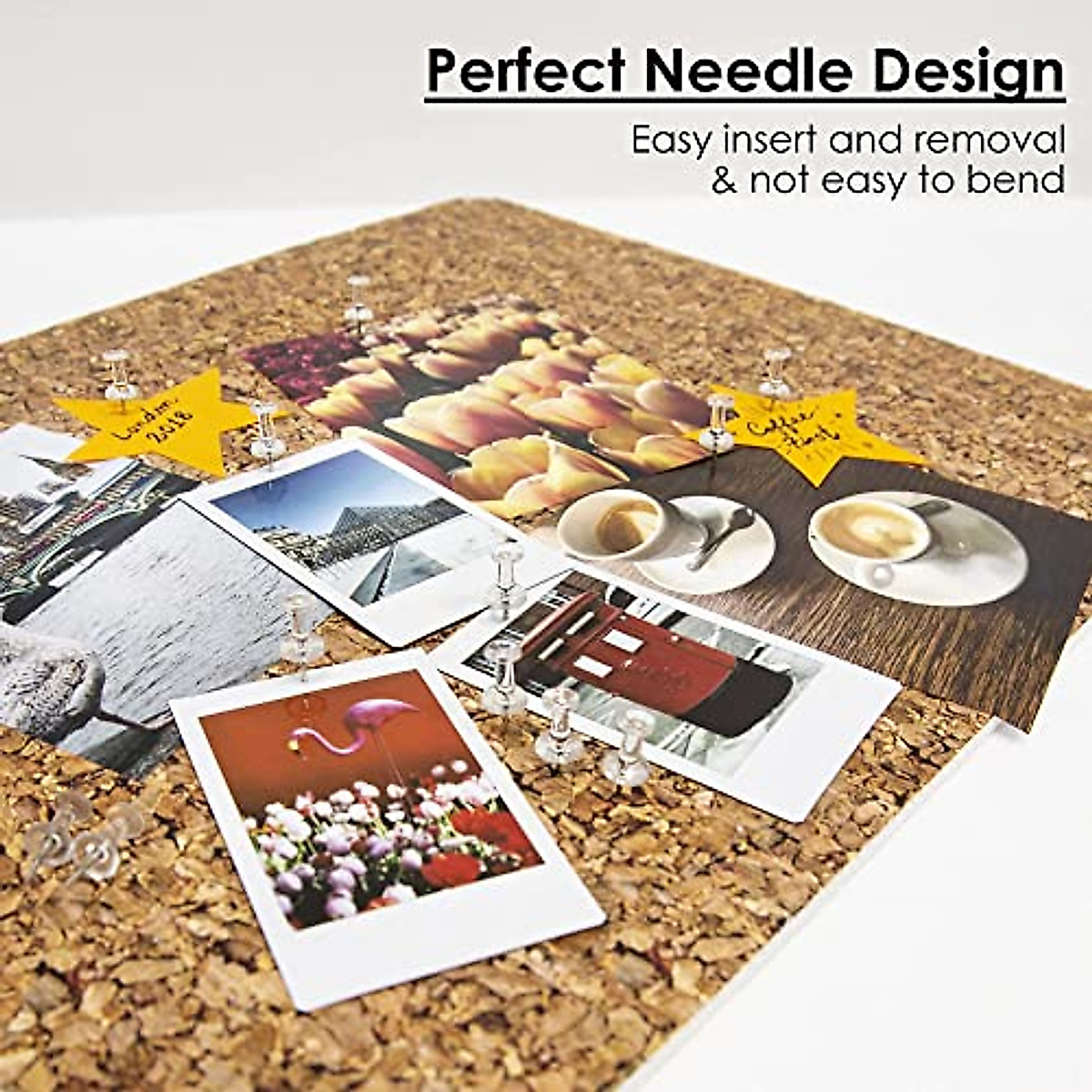 BAZIC Transparent Push Pins, Clear, 100 Per Pack (packaging may vary)