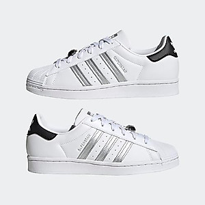 adidas Women's Superstar Sneaker, White/Silver Metallic/Black, 9