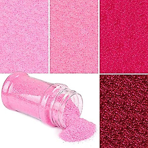 TORC 6 oz Pink Fine Glitter Set, Iridescent Pink Hot Pink Fine Glitter for Resin Crafts Tumblers Slime Cosmetic Nail Art Makeup Festival Decor