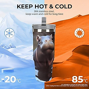 SYJTGDE Large Capacity Car Cup Baby Hippos Fashionable Upgrade Car Cup Advanced And Beautiful Travel Cup