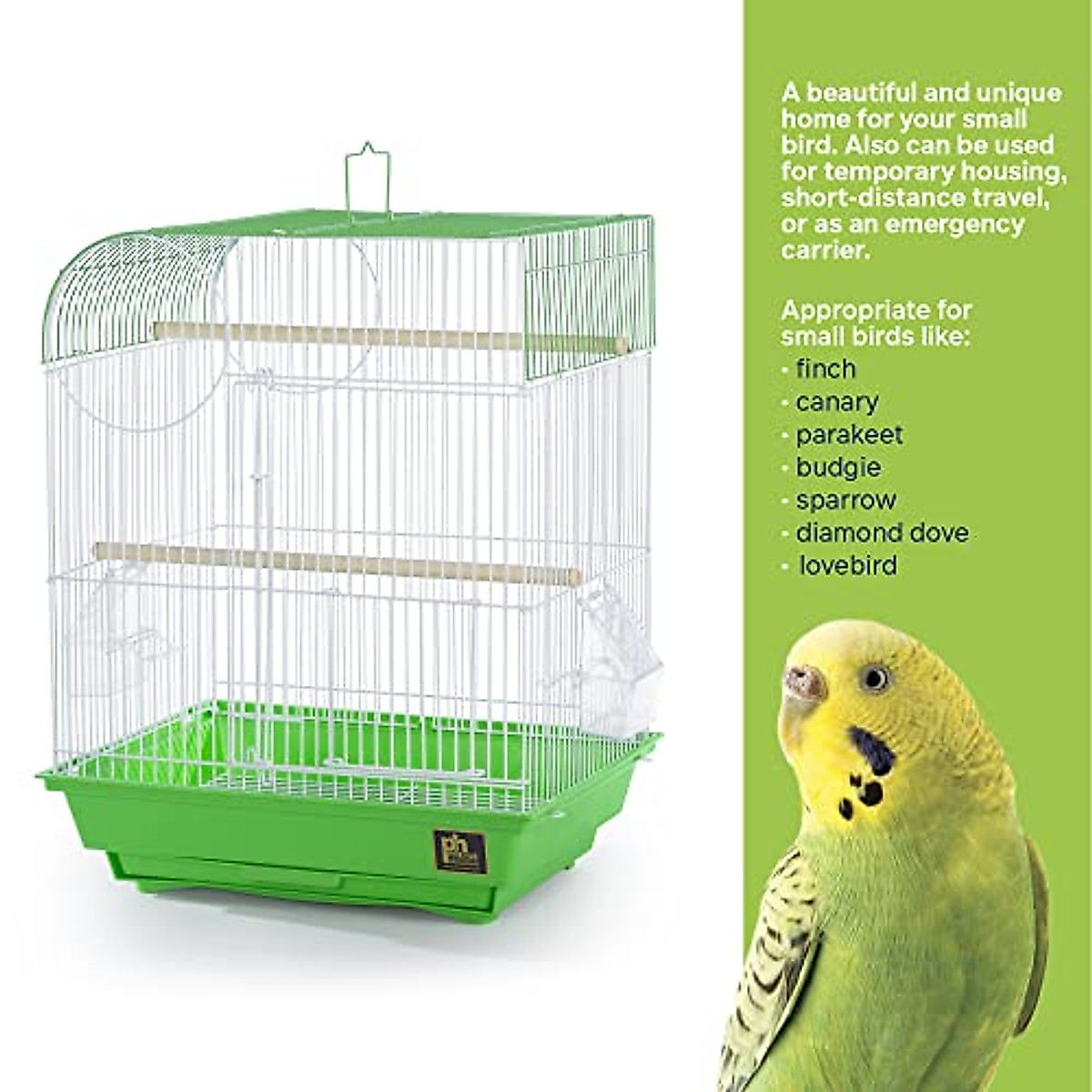 Prevue Pet Products South Beach Flat Top Bird Cage, Lime Green (SP50091),14 1/8" L x 11 1/4" W x 18 1/8" H