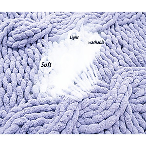 Super Bulky Chunky Yarn Beige 3lb for Arm Knitting, 6 Pack Luxury Soft Big Fat Jumbo Thick Weaving Crochet Craft Polyester Chenille Yarns for Throw Blanket Pillows