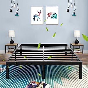 MOLATIN 14 Inch Metal Bed Frame,Heavy Duty Metal Platform Bed Frame, Easy Assembly,Sturdy Steel Frame, No Box Spring Needed,Full,Black