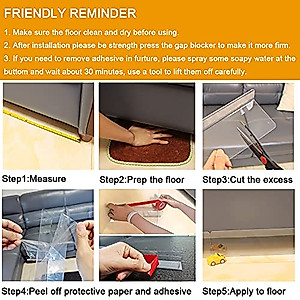 QIYIHOME 10-Pack Toy Blocker, Gap Bumper for Under Furniture, BPA Free Safe PVC with Strong Adhesive, Stop Things Going Under Sofa Couch or Bed, Easy to Install 1.6" Height