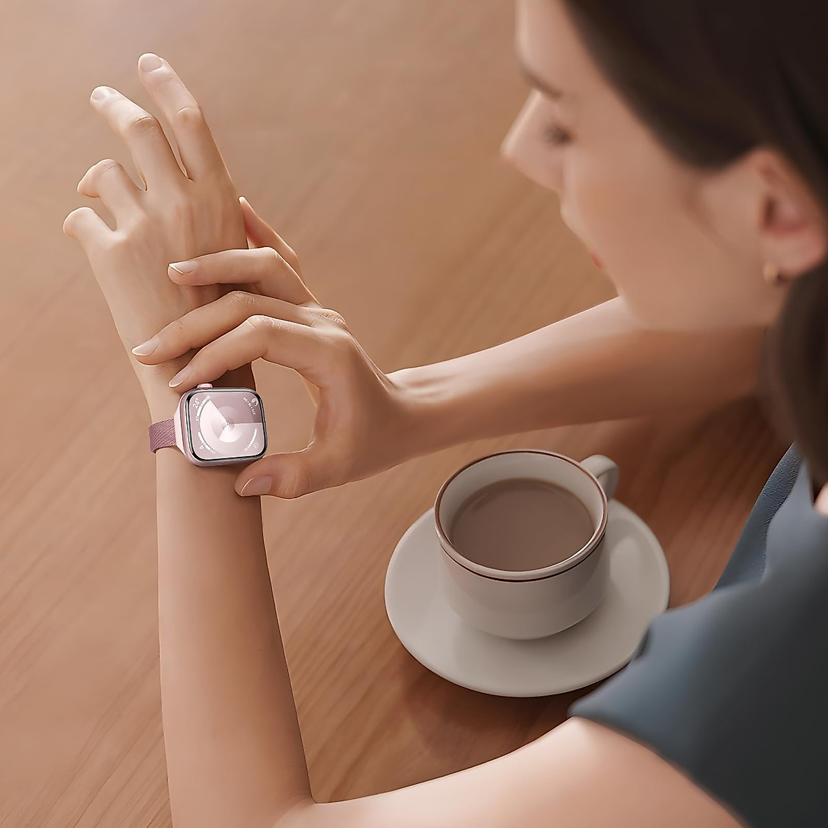 Slim Metal Band Compatible with Apple Watch Bands 38mm 40mm 41mm Women, Dual Magnetic Clasp Replacement Band for iWatch Ultra/Ultra 2 Series 9 8 7 6 5 4 3 2 1 SE, Women Watch Strap for iWatch