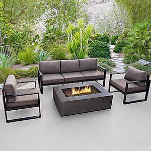 Real Flame Baltic Outdoor Sofa with Cushions - Powdered Aluminum Frame, Detachable Cushions, Grey
