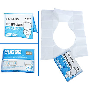 Toilet Seat Covers Paper Flushable (100 Pack | 100 Sheets) - Flushable Paper Toilet Seat Covers for Adults and Kids Potty Training - Travel Accessories for Public Restrooms, Airplane, Camping