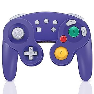 ADHJIE Gamecube Controller for Switch Nintendo,Wireless Gamecube Switch Controller for Nintendo Switch/PC/Steam,6-Axis Gyro Motion,One-Button Wake Up & Auto Turbo, Purple