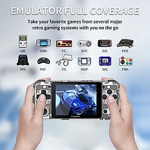 Q90 Portable Game Console, Open Source Linux System, Vibration Motor, 3000 Games, Compatible with Various Simulators（64G）