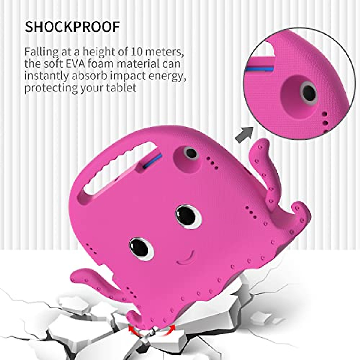 Case Cover Kids Case Compatible with Samsung Galaxy TAB A8 10.5" X200 / X205(2021) with Handle Bumper |Protective Kid-Proof Stand Tablet Cover Eva Shockproof Lightweight Dropproof Tablet Cover (Color