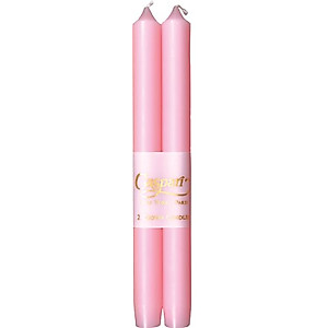 Caspari - Fancy 10-Inch Taper Dripless, Smokeless, Candlesticks, Petal Pink, Set of 2