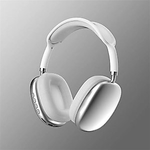 P9 Pro Max Wireless Bluetooth Headphones, Upgrade Soft Cotton Headband, Supports TF, Stereo Sound Over Ear Headset Sports Game Noise Cancelling Earphone (White)