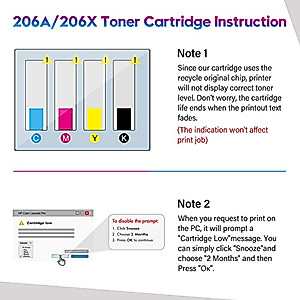 206A Toner Cartridges 4 Pack with Chip Compatible Toner Cartridge Replacement for HP 206A 206X W2110A W2110X for HP Color Pro MFP M283fdw M283cdw M255dw M283 M255 Printer 206A Toner Cartridges HP Set