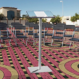 CRYSFLOA Acrylic Podium Stand Speaking Podium 18.5''x12.5''x43.6'' Pulpits for Churches Lecterns Design for Lecture Recital Speech Presentation Podium Stand for Restaurant Wedding Office Classroom