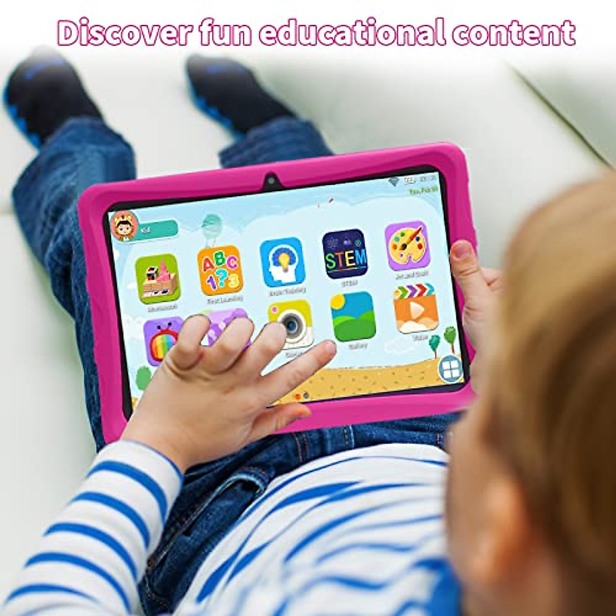 Tablet 10 inch Android 11 Tablet for Kids 2023 Latest Update Processor with3GB+64GB Storage, Dual Cameras, WiFi, Bluetooth, GPS, 512GB Expansion Support, IPS 2.5D (G+G) Full HD Display(Pink)