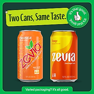 Zevia Zero Sugar Soda, Rainbow Variety Pack, 12 oz Cans (24-Pack) – Naturally Sweetened, Zero Calorie Sugar Free Soda - Non-GMO Project Verified, Gluten-Free, Vegan