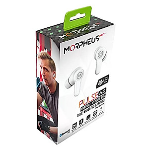 Morpheus 360 Pulse HD TW7800W Sweatproof Virtual Hybrid Active Noise Cancelling TWS Wireless Earbuds with Built-in Microphones for Sports, Gym, Workout, or Work. with Recharging Earbuds Case