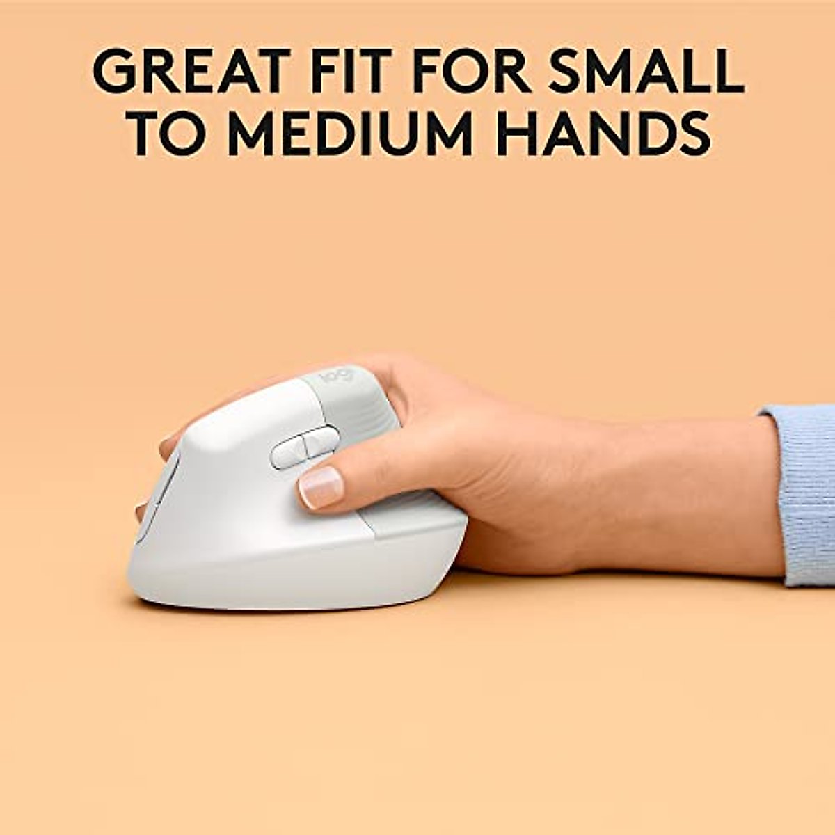 Logitech Lift for Mac Wireless Vertical Ergonomic Mouse, Bluetooth, Quiet Clicks, Silent Smartwheel, 4 Customizable Buttons, for macOS/iPadOS/MacBook Pro/Macbook Air/iMac/iPad - Off White