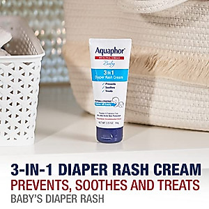 Aquaphor Baby Skin Care Gift Set with Aquaphor Baby Wash and Shampoo, Aquaphor Baby Healing Ointment, Aquaphor Diaper Rash Cream, and WaterWipes, 4 Pieces
