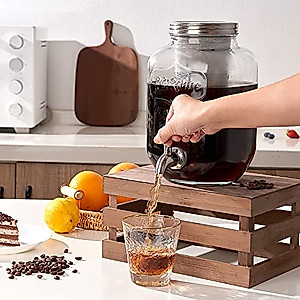 Hyperspace Cold Brew Pitcher, Cold Brew Maker, 1 Gallon Iced Coffee Maker, Cold Brew Mason Jar, Ice Tea Thick Glass Carafe with 3rd Generation Stainless Steel Mesh Filter