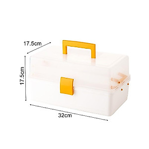 EZOWare 3 Tier Layer Storage Box with 6 Compartments, Lidded Plastic Multipurposes Organizer with Handle for Tools, Craft, Home, First Aids Kits, Building Blocks and more