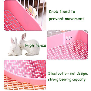 kathson Large Rabbit Litter Box Bunny Corner Toilet Box Potty Trainer Bigger Pet Pan Small Animal Cage Toilet Bedding Box Fanshaped for Adult Guinea Pigs Chinchilla Ferret Galesaur