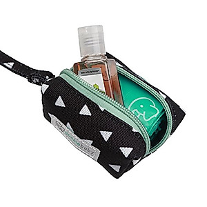 Goobie Baby Diaper Bag Dispenser, Includes Roll of Unscented Disposable Refill Bags | Waste Bag Holder for Stroller (Black Triangle Dispenser + 1 Roll)