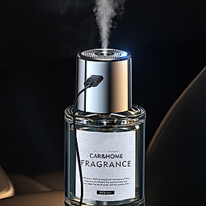 Smart Ultrasonic Atomized Car Air Freshener,5 Gears Adjustment & Auto On/Off,160ML Natural Fragrance,USB Mini Air Freshener Suitable for Car,300 Days Long Lasting (Jasmine)