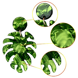 Duufin 28 Pairs Acrylic Earrings Statement Earrings Set Mottled Resin Hoop Earrings Drop Dangle Earring Polygonal Fashion Earrings for Women