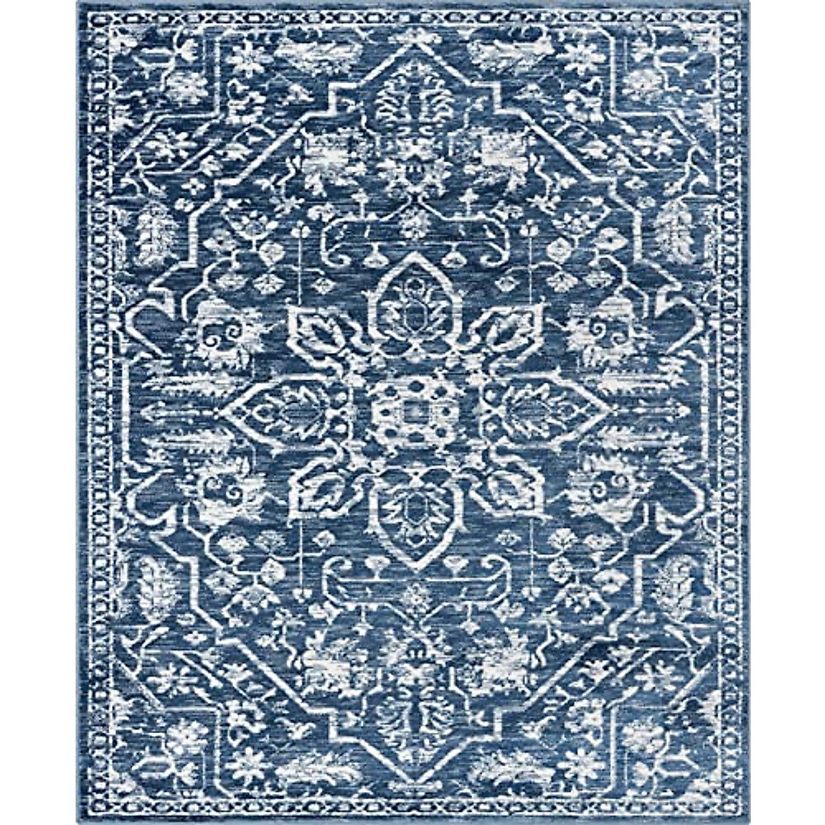 Well Woven Della Light Blue Vintage Medallion Pattern Area Rug (7'10" x 9'10")