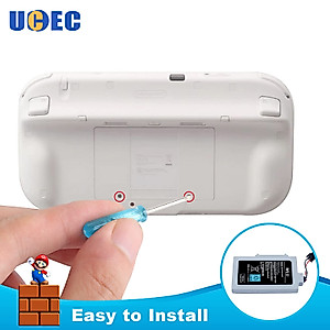 UCEC 6600mAh Wii U Gamepad Battery Replacement Rechargeable Battery Pack Wii Accessories for Nintendo Wii U Gamepad WUP-010, WUP-012