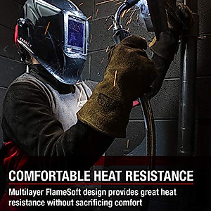 Lincoln Electric Heavy Duty MIG/Stick Welding Gloves | Heat Resistant & Durabilty | Medium | K4082-M