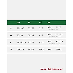 DANISH ENDURANCE Performance Crew Socks (White 3 Pairs, US Women 11-13 // US Men 9.5-12.5)