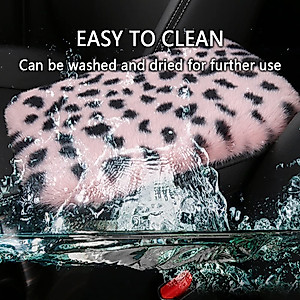 NHHC Fluffy Car Armrest Cover,Center Console Cover for Car Decoration,Warm and Comfortable Car Interior Accessories Suitable for Most Cars, Trucks, SUV (Pink)