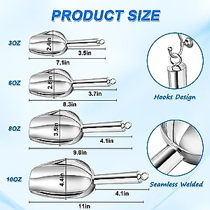 Haizsijin Metal Ice Scoop 3 Oz, Small Stainless Steel Ice scooper for Ice Maker Ice Bucket Kitchen Freezer Bar Party Wedding, Multipurpose for Popcorn Scoop,Flour Scoop,Dog Food Scoop (3oz-silver)