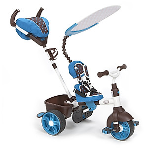 Little Tikes 4-in-1 Trike Ride On, Blue/White, Sports Edition