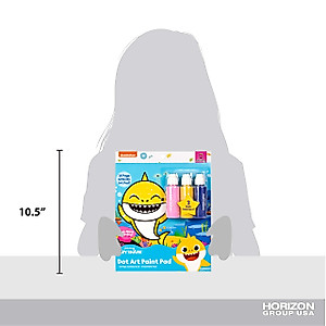 Horizon Group USA Baby Shark Dot Art Pad, Paint and Decorate a Baby Shark Coloring Book with 18 Pages, Includes 3 Dot Markers for Less-Mess Painting, Baby Shark Art Set, Baby Shark Arts and Crafts