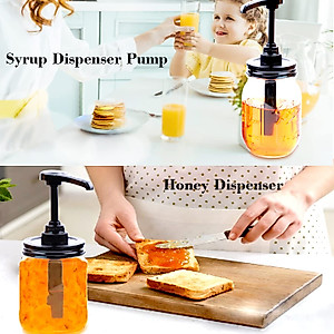 GLUKIEWT Mason Jar Syrup Dispenser Pump Lids For Regular Mouth Jar (2 Pack) Coffee Syrup Dispenser Food Grade,Airtight & Leak & Rust Proof Dispenser Pump Lids (Jar Not Included)