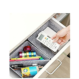 TALEVT Felt Storage Bins,1 Set with 3pcs Storage Container,Felt Drawer Organizer,Bedroom Closet Organization for Small Things