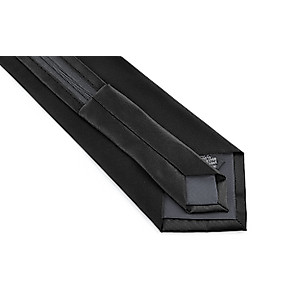 Moda Di Raza - Black Tie Long Ties for Men Ties For Men Zipper Ties Men's/Boy's Black Ties 17 IN